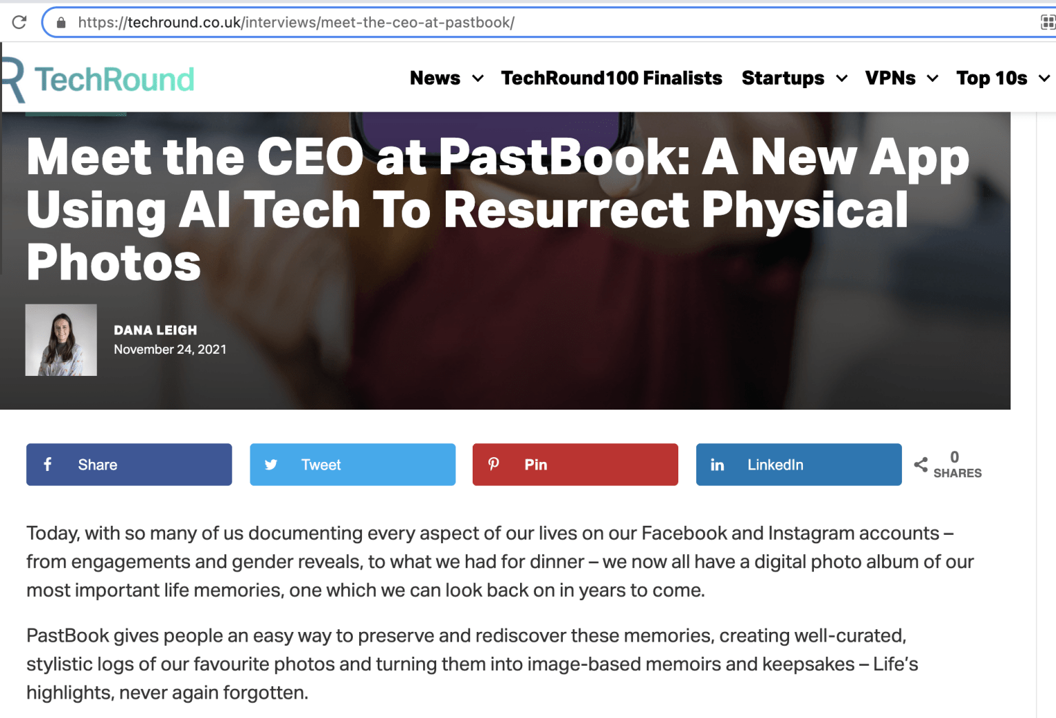 Techround: meet the CEO at PastBook - PastBook